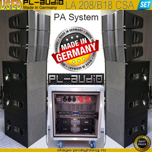 USED PL-audio LA208-B18-amp Rack PA SET